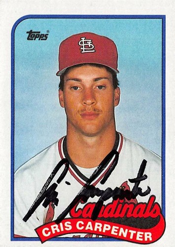 Cris Carpenter autographed baseball card St Louis Cardinals, 67 1989 ...