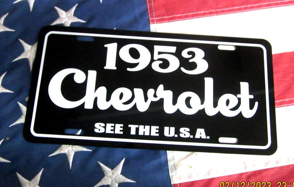 1953 Chevrolet license plate tag 53 Chevy Styleline Deluxe Fleetline ...