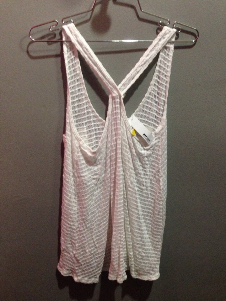 $77 NWT LA Made Flowy Cami Solid White With Front Pocket High Low Tank ...