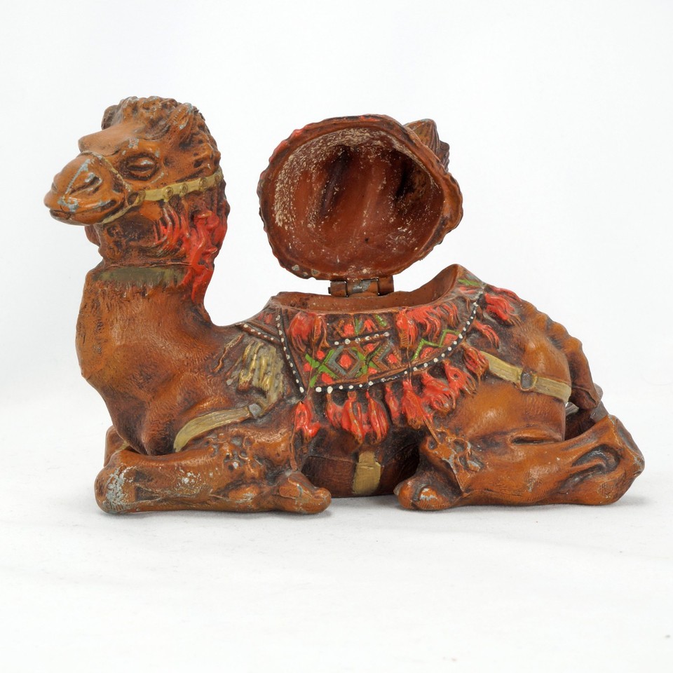 Antique Austrian Camel Cold Painted Cast Metal Inkwell Circa 1900 | eBay