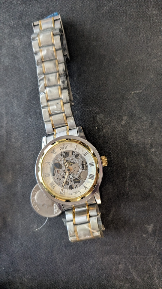 Sewor Skeleton Mechanical Watch Gold/Silver Roman Numerals Stainless ...