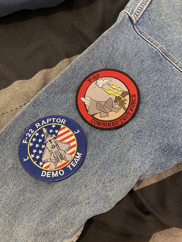 Vintage f22 custom denim jacket American Patch Lockheed Martin Marietta ...