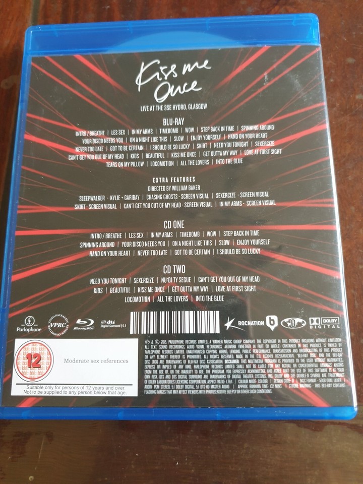 Kiss Me Once Live at the SSE Hydro [CD/Blu-Ray] by Kylie Minogue 3 Disc Set | eBay