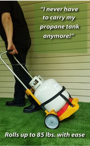 Propane Easy Cart Tank Carrier for BBQ grill w- 20 lb Scale Fuel Gauge ...