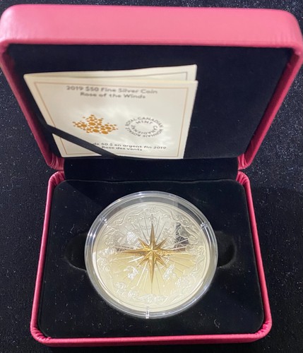 2019 Rose of the Winds $50 5 OZ Pure Silver Proof Coin - Canada | eBay