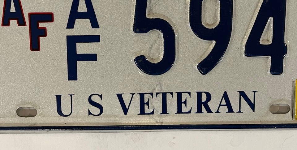 U.S. AIR FORCE USAF VETERAN license plate Airman Jet Pilot Wing ...