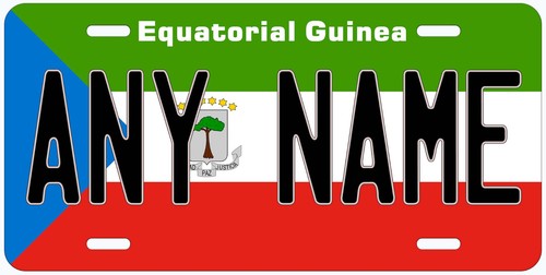 Equatorial Guinea Flag Any Name Personalized Novelty Car License Plate ...
