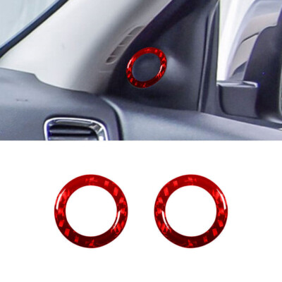 2Pcs For Dodge Durango Red Carbon Fiber Interior Door Tweeter Cover ...