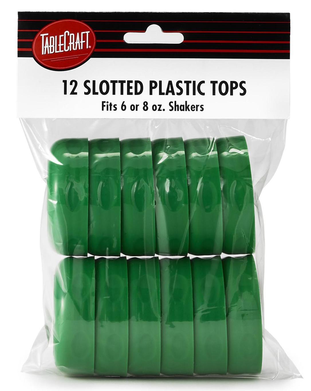 TableCraft C260SLTGR Plastic Top for 6 Oz Shaker Green Slotted 1 Dozen ...