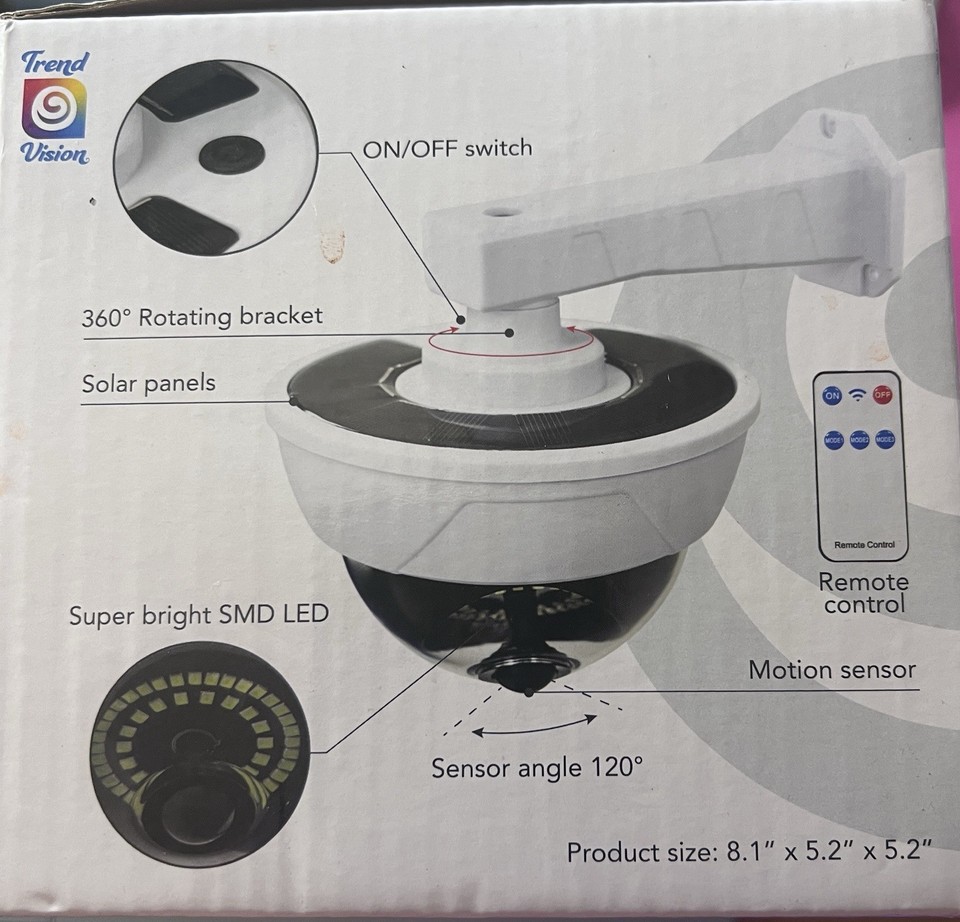 Imitation Solar Security Camera Motion Sensor LED Lamp 3 Light Modes ...