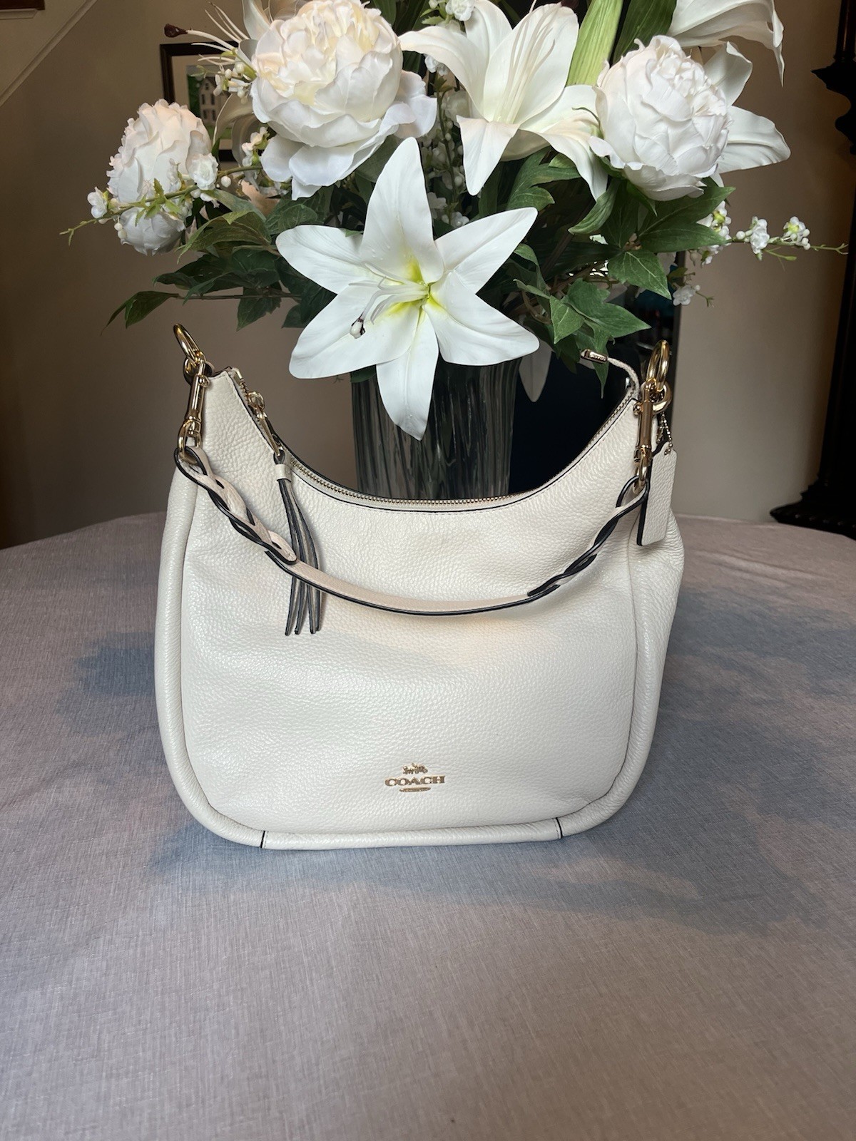 Coach Jules Hobo Bag in Chalk - Gem