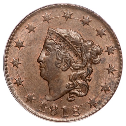 1818 1C Coronet Head Cent PCGS MS63BN (CAC) | eBay