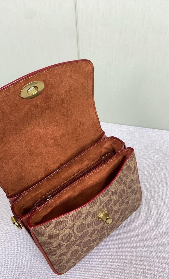 COACH Cassie Crossbody Bag 19 Signature Canvas CV436 Tan Last Outlet ...