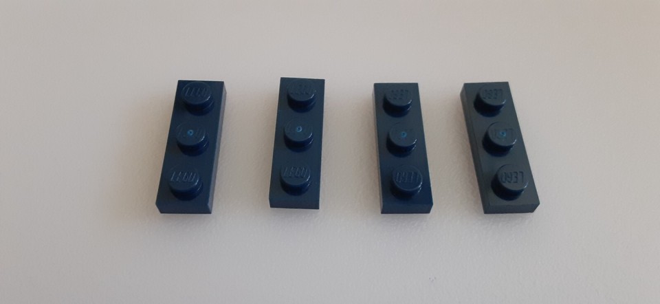Lego Parts - Plate 1x3 (#3623) - Dark Blue - (4) | eBay