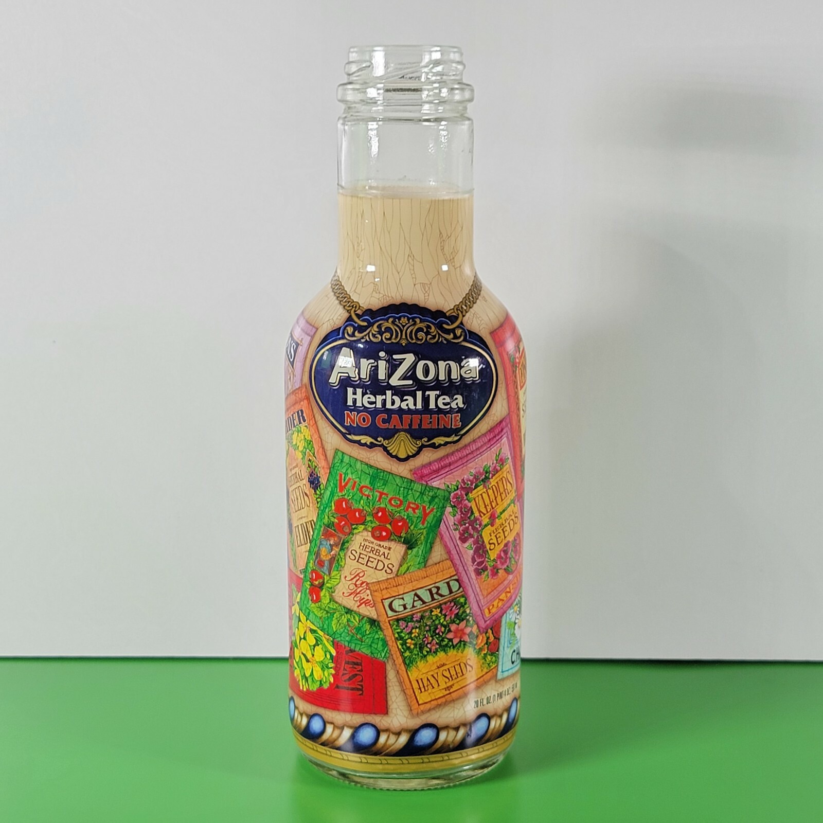 Vintage Bottle: ARIZONA HERBAL TEA ***no cap** 20 oz clear glass ...