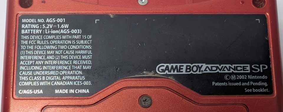 BROKE NINTENDO RED GAME BOY ADVANCE SP AGS-001 (CRACKED SCREEN READ ...