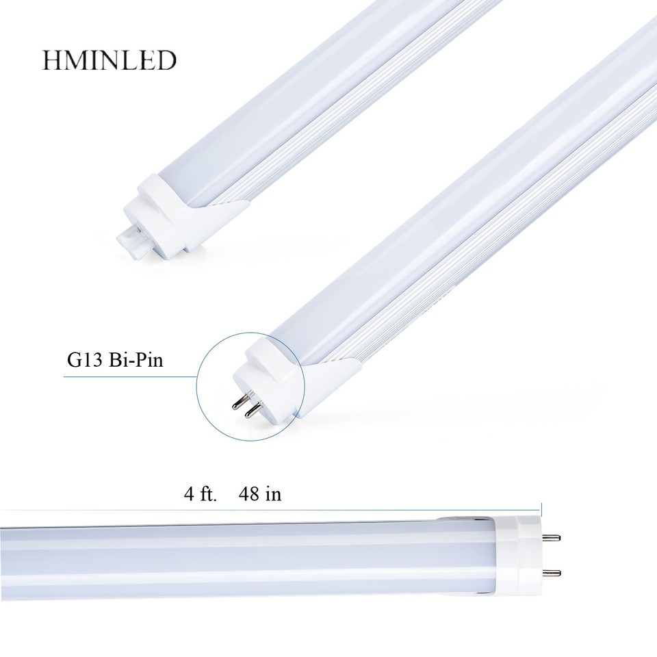 T8 LED Tube 4' Lights Milky Cover Ballast Bypass Fluorescent ...