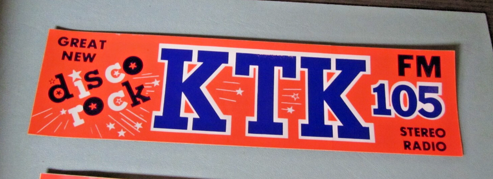 Vintage WKTK 105 FM Baltimore Radio Station 3 Different Bumper Sticker ...