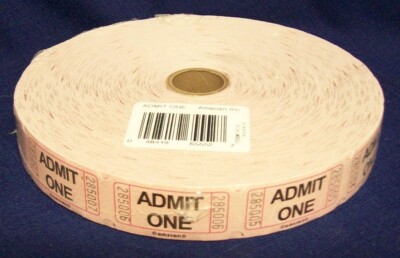 AMSCAN INC ADMIT ONE 2000 COUNT ROLL EVENT PARTY RAFFLE FAIR TICKETS | eBay