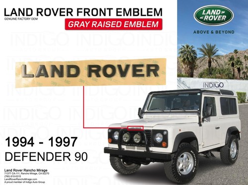 Defender 90 Land Rover Front Name Decal Tape Gray Raised Lettering ...