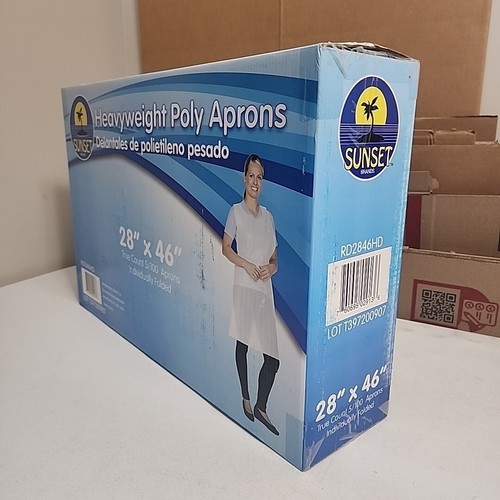 500 Case Poly Apron Heavyweight Sunset Brand 28" 46" 100 count Folded ...
