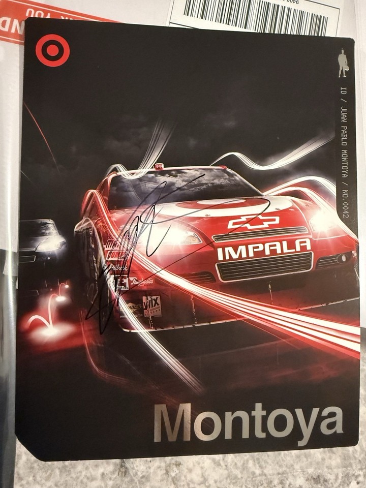 Juan Pablo Montoya Signed Promo Hero Card Autographed NASCAR | eBay