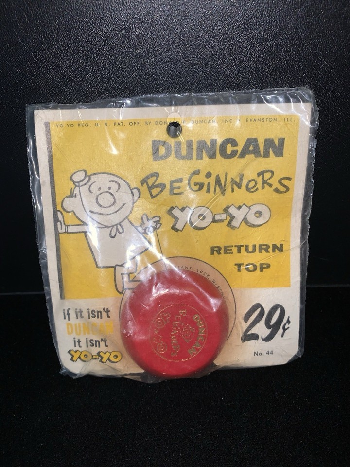 1950's Vintage Duncan Yo-Yo Red & Blue Wood Beginners #44 NOS 29 Cents ...