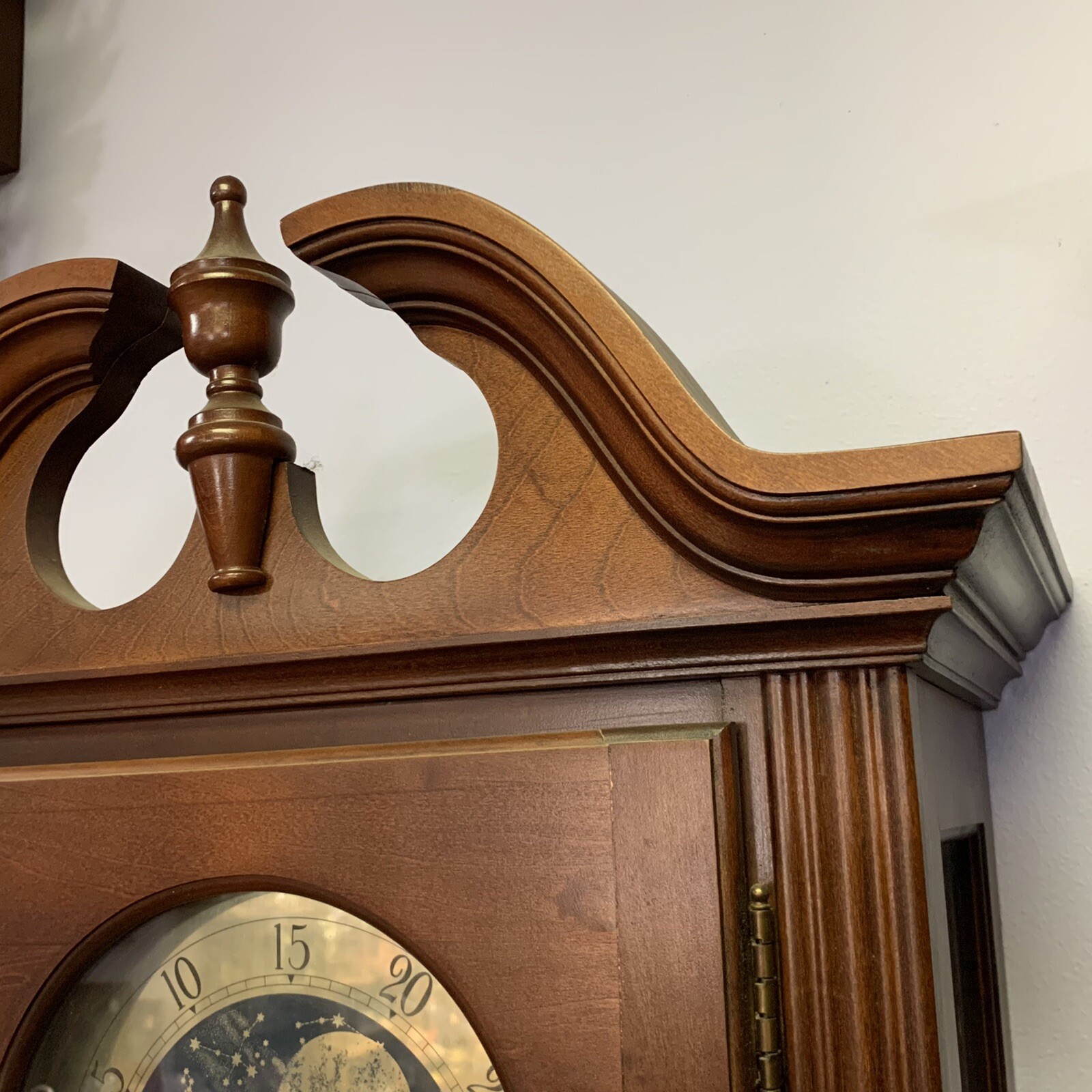 VTG 1996 Ridgeway Model #9412 Hand Carved Mahogany Wood 78" Grandfather ...