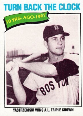 1977 Topps Carl Yastrzemski Turn Back The Clock #434 NM/MT BOSTON RED ...