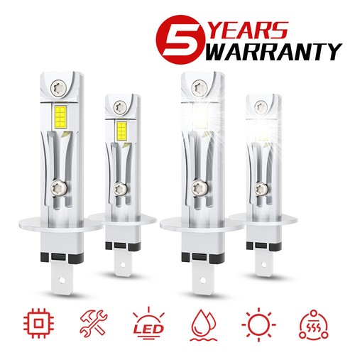 4X H1 10000K White LED Headlight Bulbs Conversion Kit High Low Beam ...