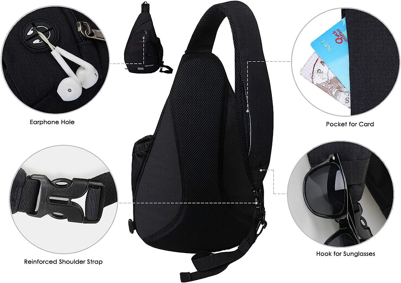 Waterfly Sling Backpack, Chest Bag Shoulder Crossbody Bag Triangle ...