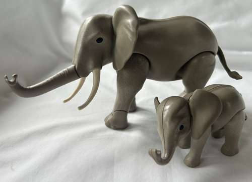 Playmobil Mother & Baby Elephant Large & Small African Safari Zoo ...