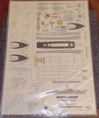 Wilhelmshavener 1:250 Schnellboot Speedboat German Navy Paper Model Kit ...