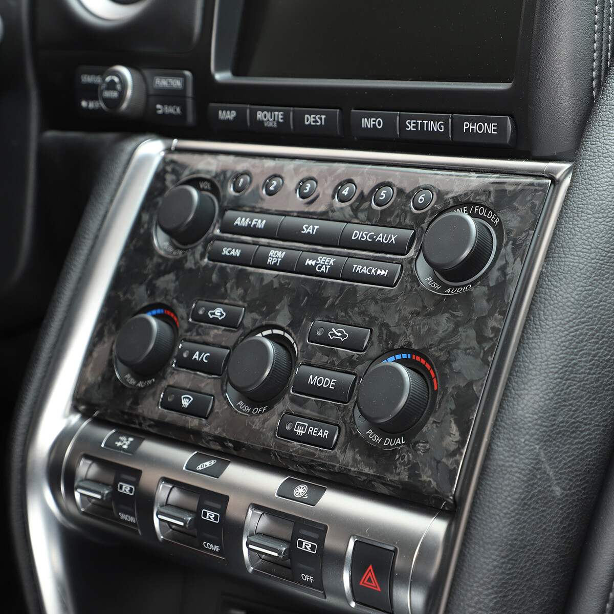 Forged Pattern Dashboard Control Panel Cover Trim For Nissan GTR R35 ...