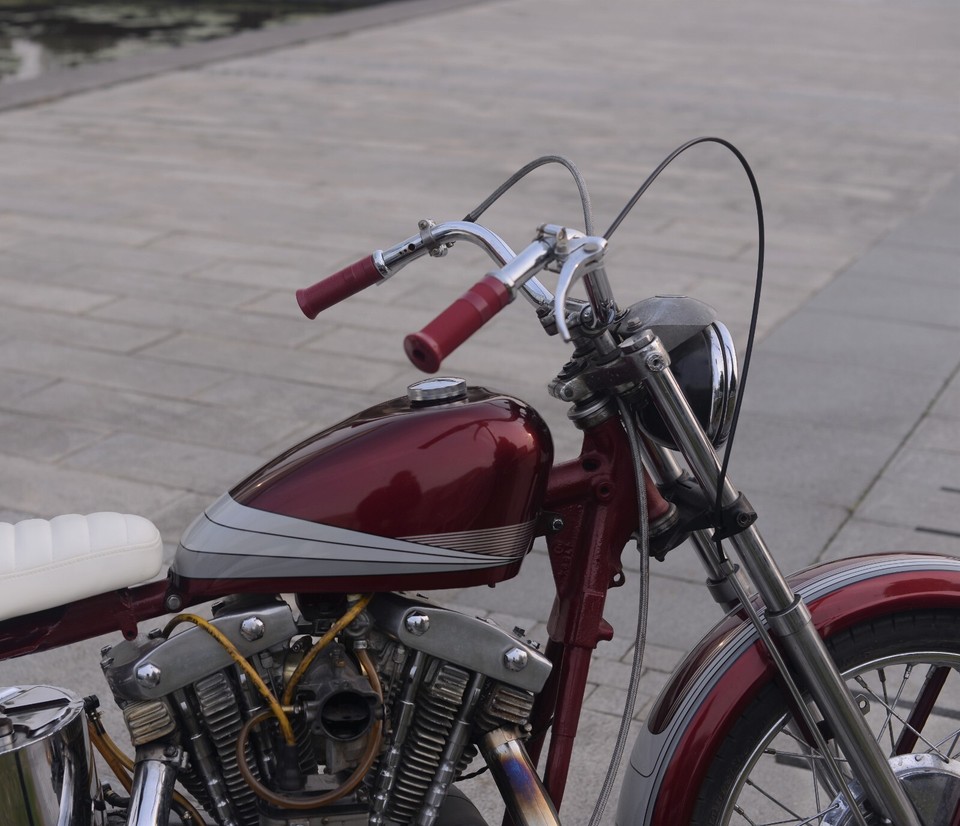 Harley Ironhead Laconia Handlebar with Internal Throttle & Spark Spiral ...