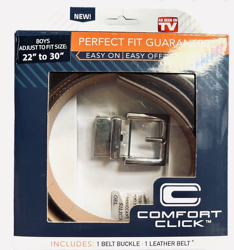 COMFORT CLICK ADJUSTABLE FIT SMOOTH LEATHER BELT AS SEEN ON TV BOYS 22 ...
