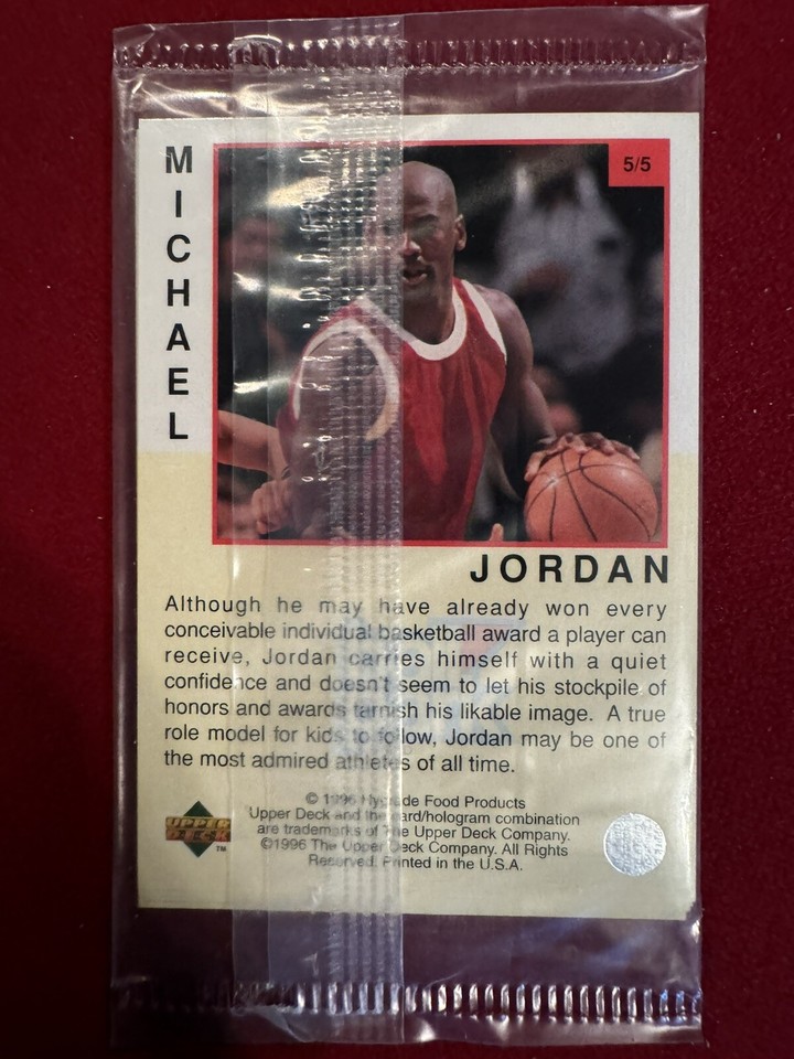 1996 Hygrade Upper Deck Ballpark Gold Michael Jordan Rare, Sealed Pack ...