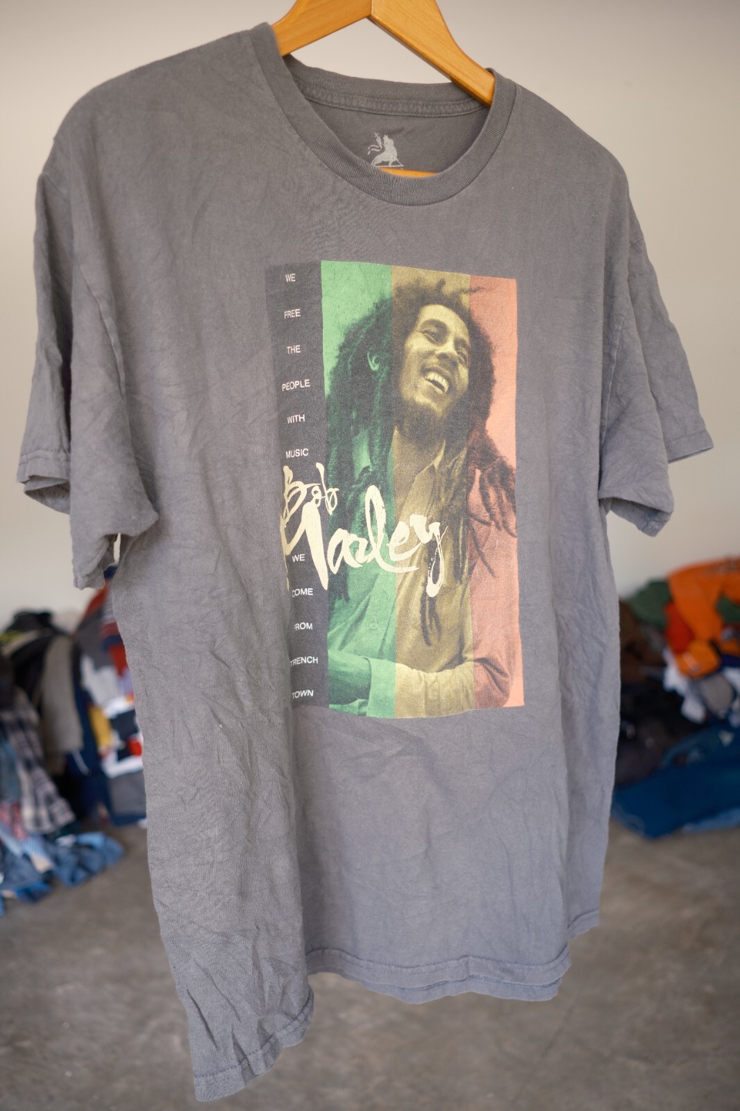 Zions Rootswear Rastafarian Bob Marley T Shirt Gray Men's Size XL ...