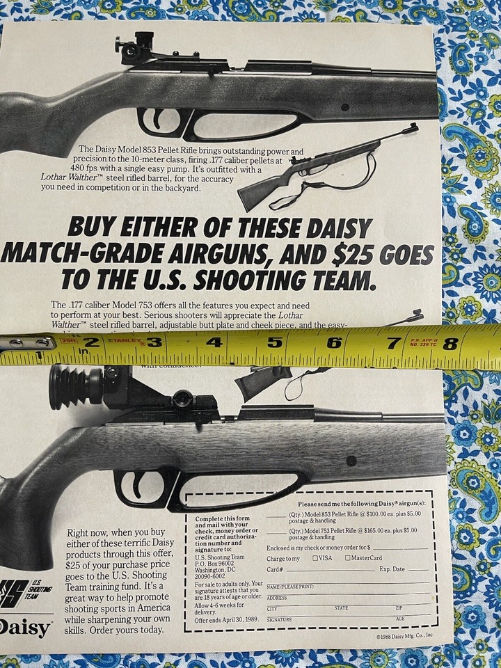 Vintage 1988 Daisy Model 853 Air Pellet Gun Print Ad | eBay