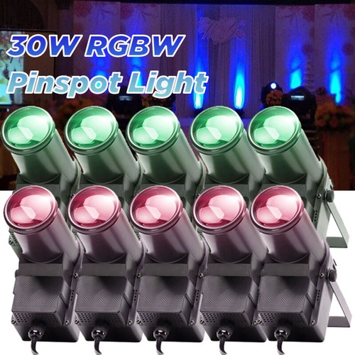 10PCS 30W RGBW LED Stage Lighting Beam DMX Show Party Disco DJ Pinspot ...