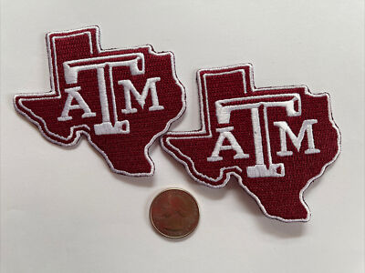 (2) Texas A&M Aggies vintage embroidered iron on patches Patch Lot 3"x ...