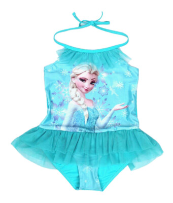 Girls Frozen Elsa Blue Swimwear Swimsuit Swimming Costume FR107 | eBay