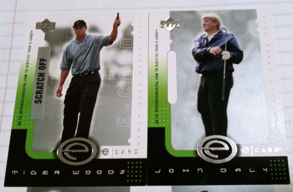TIGER Woods 2001 Upper Deck Golf E-Card Scratch Off 4 Card Lot Sergio ...