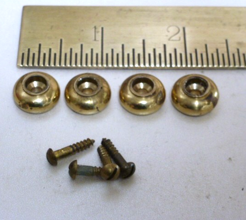 GOOD SET SMALL BRACKET CLOCK SOLID BRASS BUN FEET & SCREWS (Y) | eBay UK