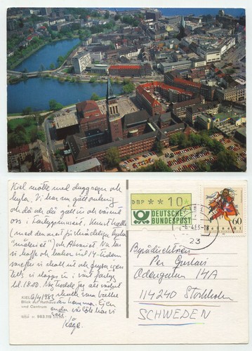 123720 - Kiel - Rathaus und Zentrum - Luftbild - Ansichtskarte, gelaufen 6.4.198 | eBay.de