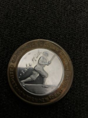 NEW YORK New York LAS VEGAS (Babe Ruth) Ten DOLLAR GAMING TOKEN .999 ...