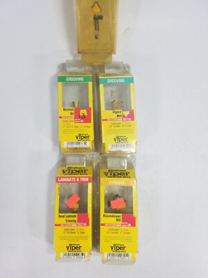 (5) Various Oldham Viper 1/4" Shank Router Bits. Carbide Tipped, New ...