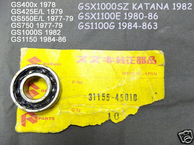 Suzuki GS400 425 GS500 GS550 GS750 GS1000 GS1100 Starter Bearing NOS ...