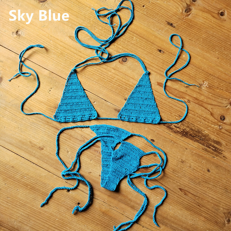 Cotton 13 Color Crochet Micro Swimwear Extreme Mini Sexy Bikini Set ...