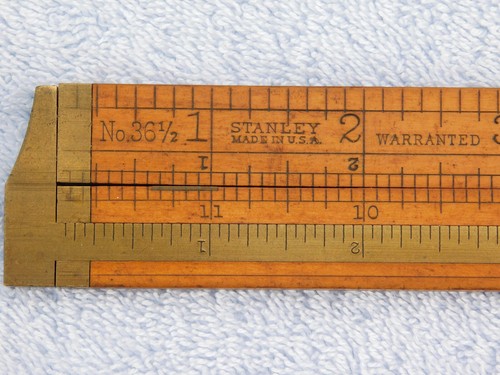 Vintage STANLEY No. 36 1/2 Boxwood Folding Rule with Caliper - MADE IN ...